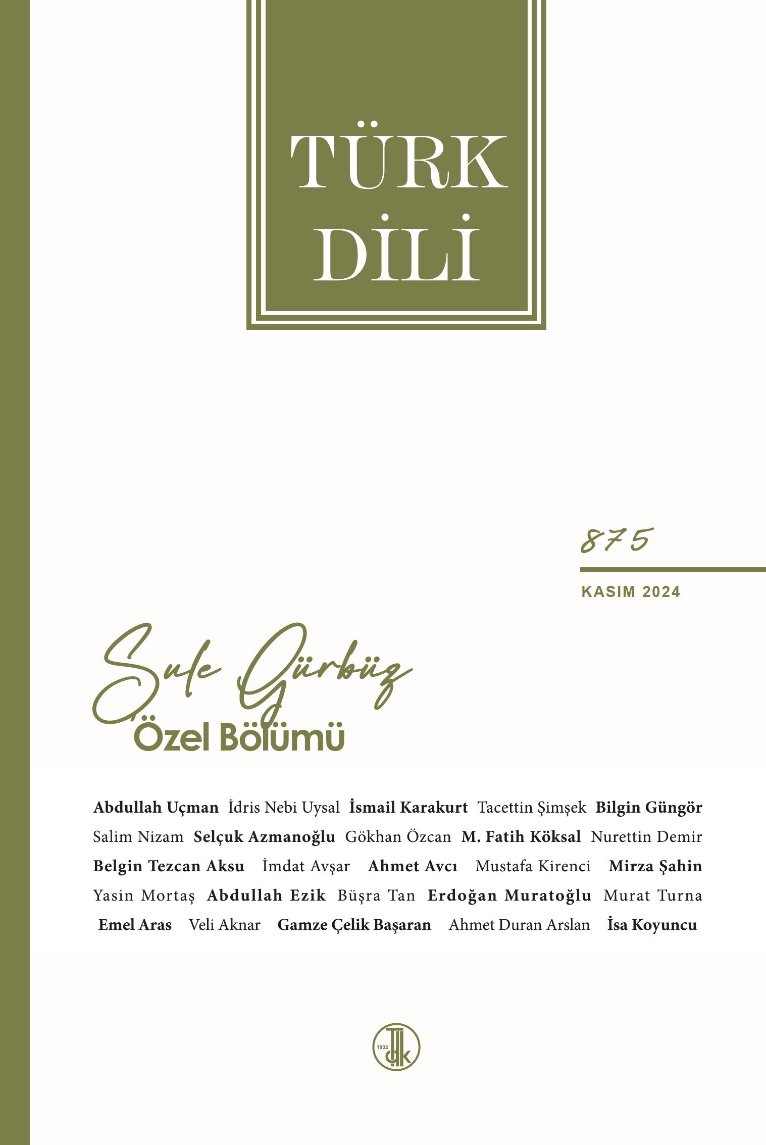 Türk Dili Dergisi Kasım+ – Türk Dil Kurumu